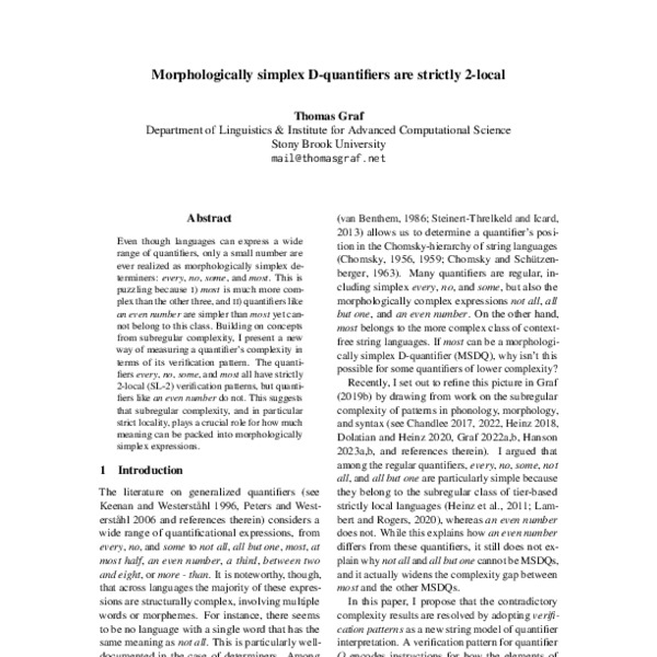 Morphologically simplex D-quantifiers are strictly 2-local - ACL Anthology