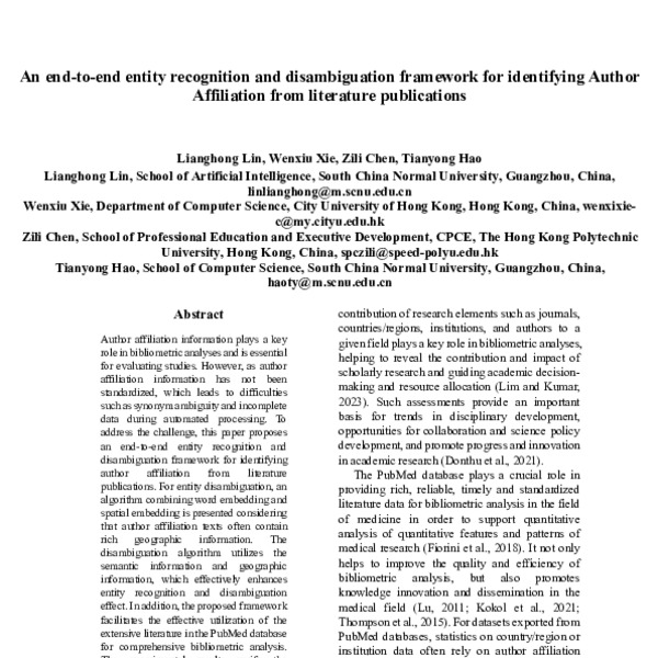 An end-to-end entity recognition and disambiguation framework for ...