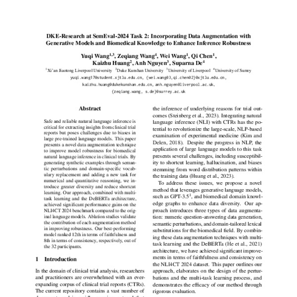 DKE-Research at SemEval-2024 Task 2: Incorporating Data Augmentation with Generative Models and ...