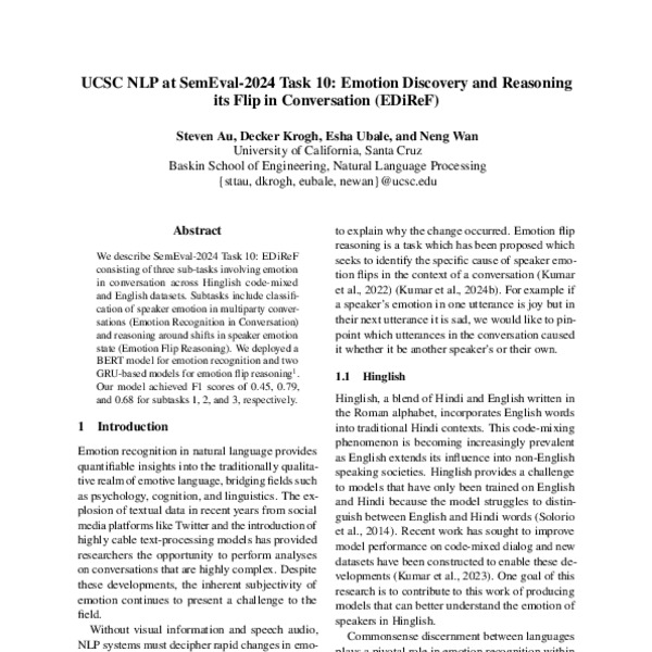 UCSC NLP at SemEval-2024 Task 10: Emotion Discovery and Reasoning its Flip in Conversation ...