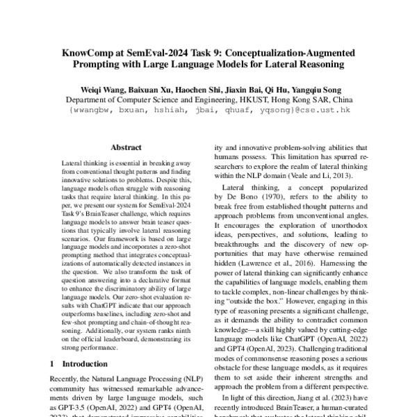 Knowcomp At Semeval 2024 Task 9 Conceptualization Augmented Prompting With Large Language