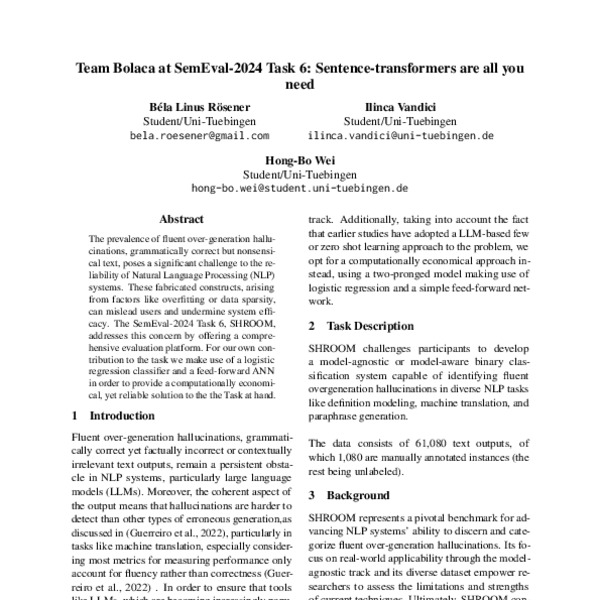 Team Bolaca at SemEval-2024 Task 6: Sentence-transformers are all you need - ACL Anthology