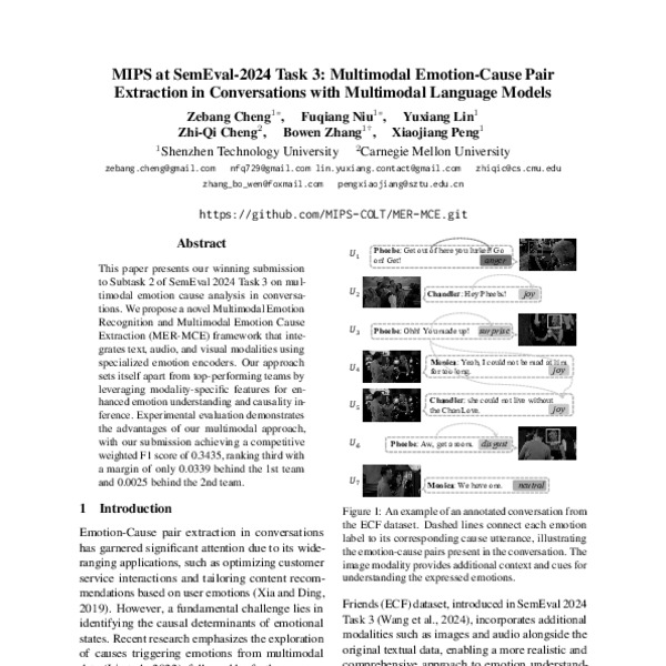 MIPS at SemEval-2024 Task 3: Multimodal Emotion-Cause Pair Extraction in Conversations with ...
