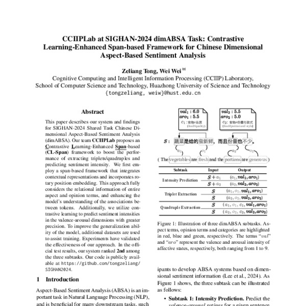 Cciiplab At Sighan 2024 Dimabsa Task Contrastive Learning Enhanced