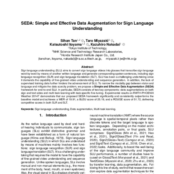 SEDA: Simple and Effective Data Augmentation for Sign Language ...