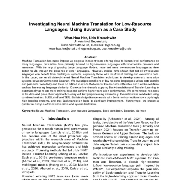 Investigating Neural Machine Translation for Low-Resource Languages ...