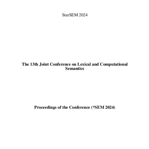 Proceedings of the 13th Joint Conference on Lexical and Computational ...