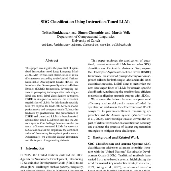 Sdg Classification Using Instruction Tuned Llms Acl Anthology