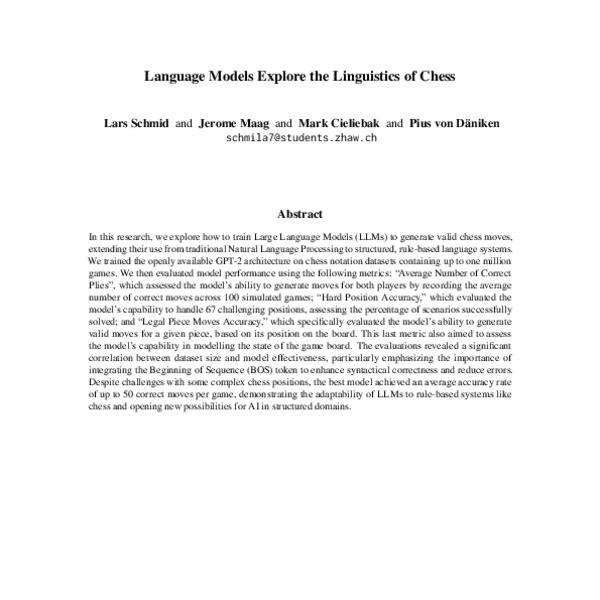 Language Models Explore the Linguistics of Chess - ACL Anthology