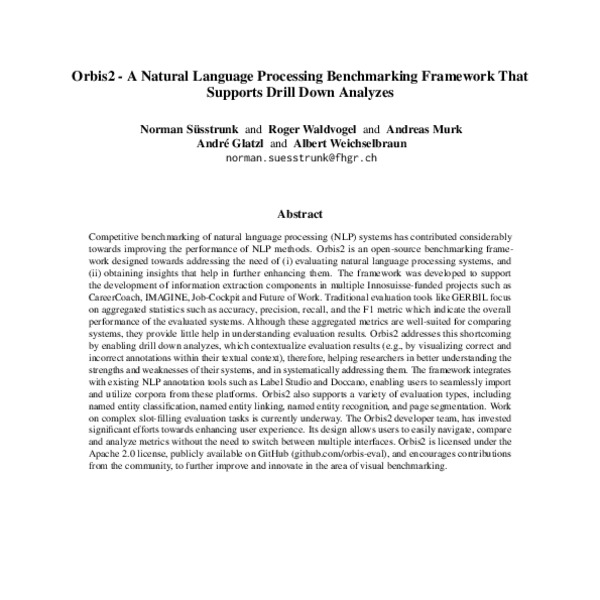 Orbis2 - A Natural Language Processing Benchmarking Framework that ...