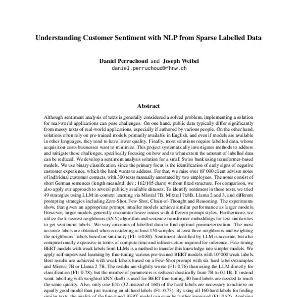 Understanding Customer Sentiment With Nlp From Sparse Labelled Data Acl Anthology