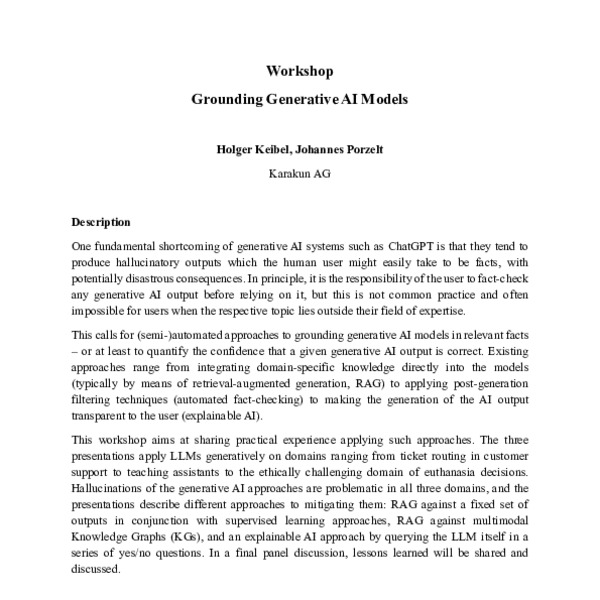 Grounding Generative AI Models - ACL Anthology