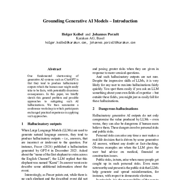 Grounding Generative AI Models – Introduction - ACL Anthology