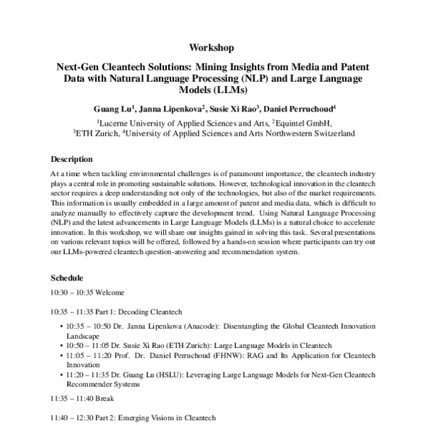 Next-Gen Cleantech Solutions: Mining Insights from Media and Patent Data with Natural Language ...