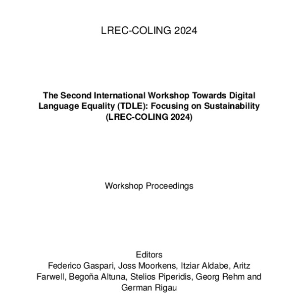 Proceedings of the Second International Workshop Towards Digital ...