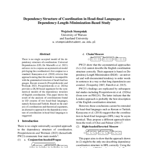 Dependency Structure of Coordination in Head-final Languages: a ...