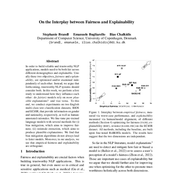 On the Interplay between Fairness and Explainability - ACL Anthology