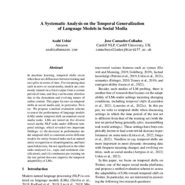 A Systematic Analysis on the Temporal Generalization of Language Models in Social Media - ACL ...