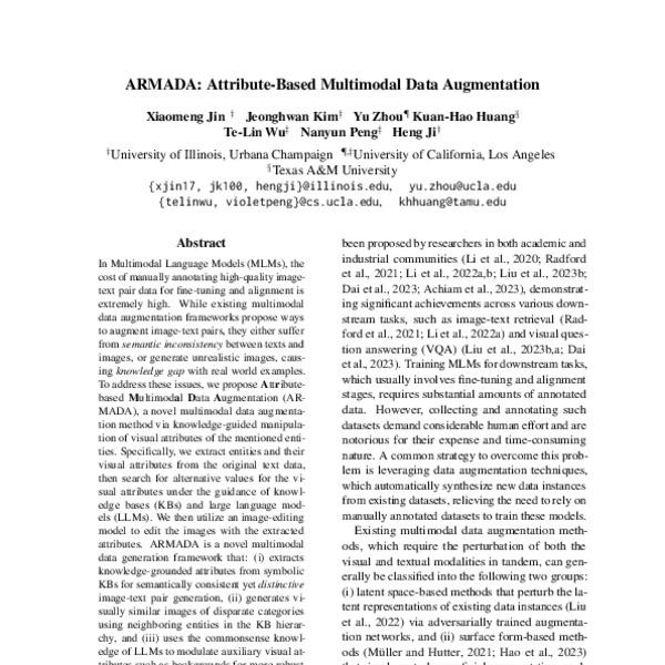 ARMADA: Attribute-Based Multimodal Data Augmentation - ACL Anthology