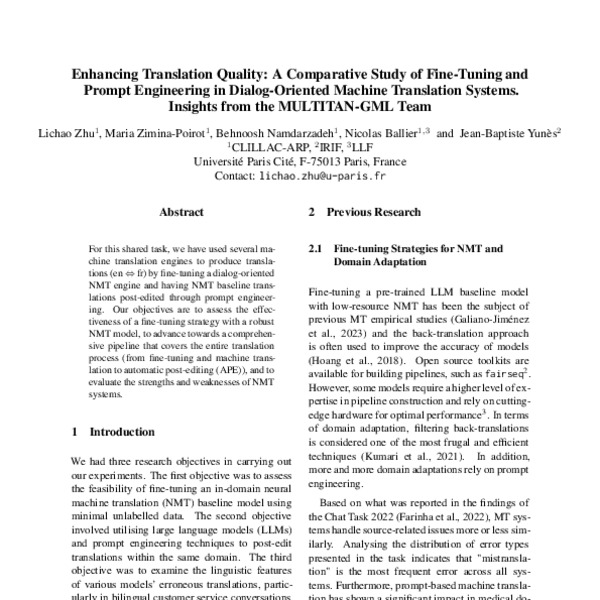 Enhancing Translation Quality: A Comparative Study of Fine-Tuning and ...