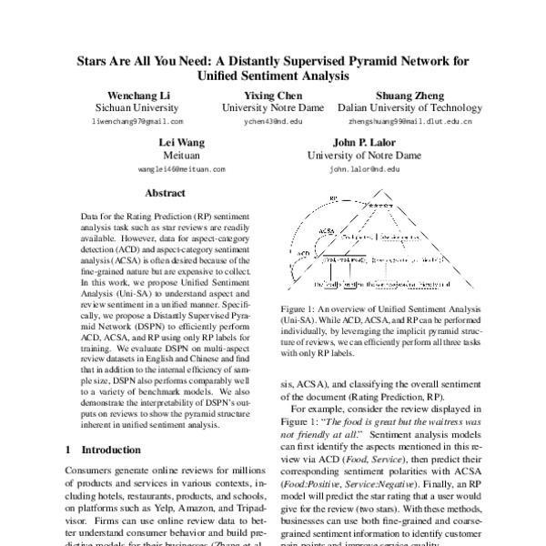 Stars Are All You Need: A Distantly Supervised Pyramid Network for Unified Sentiment Analysis ...