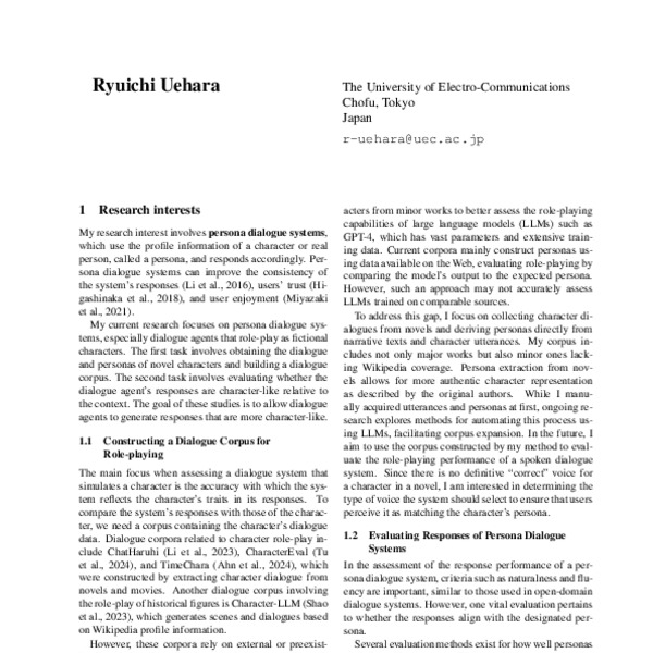 Enhancing Role-Playing Capabilities in Persona Dialogue Systems through ...