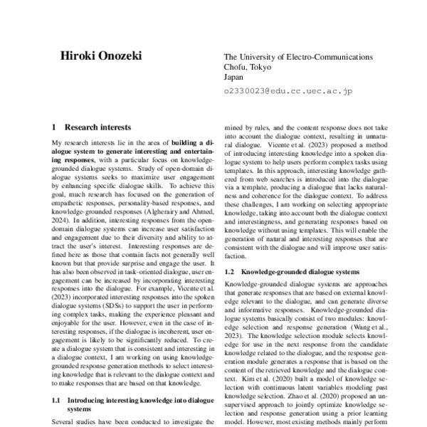 Knowledge-Grounded Dialogue Systems for Generating Interesting and Engaging Responses - ACL ...