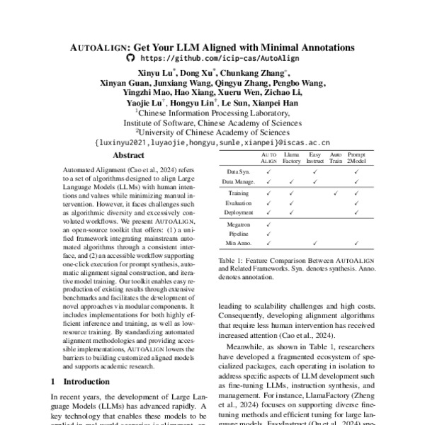 Autoalign Get Your Llm Aligned With Minimal Annotations Acl Anthology