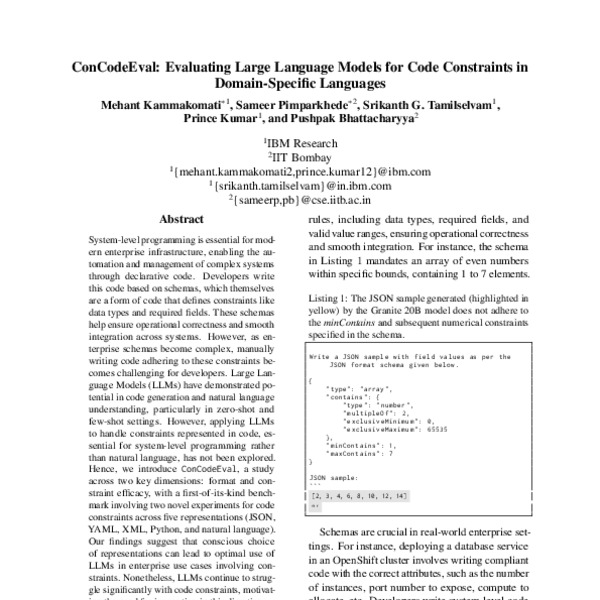 ConCodeEval: Evaluating Large Language Models for Code Constraints in Domain-Specific Languages ...