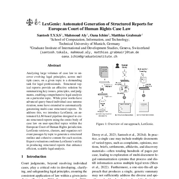 LexGenie: Automated Generation of Structured Reports for European Court of Human Rights Case Law ...