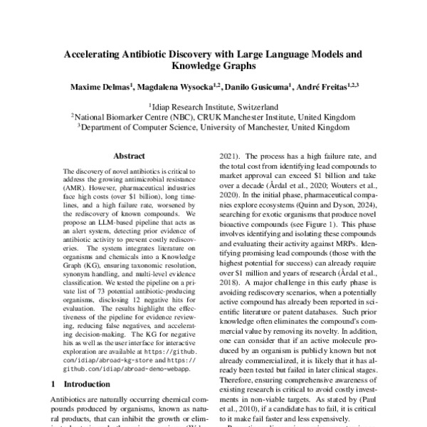 Accelerating Antibiotic Discovery With Large Language Models And Knowledge Graphs Acl Anthology