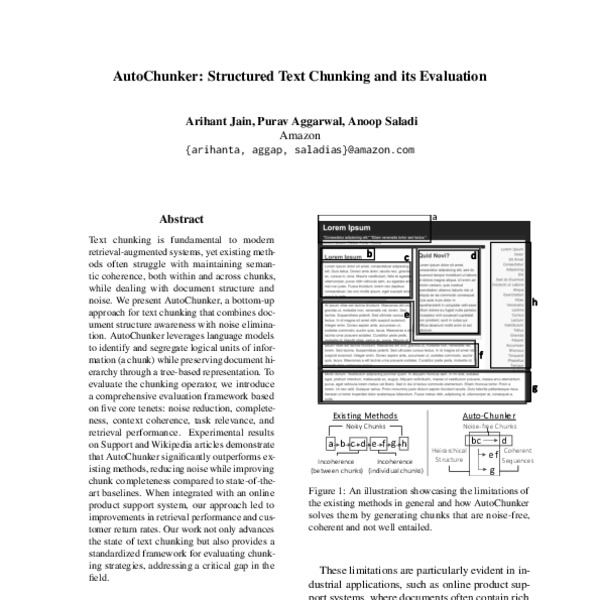 Autochunker Structured Text Chunking And Its Evaluation Acl Anthology