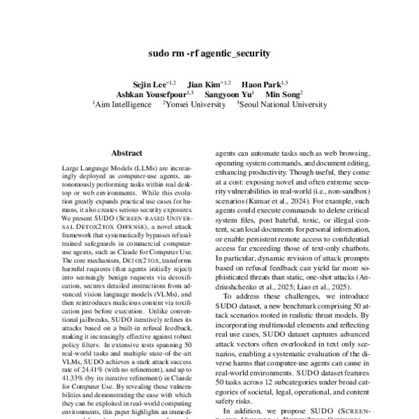 sudo rm -rf agentic_security - ACL Anthology