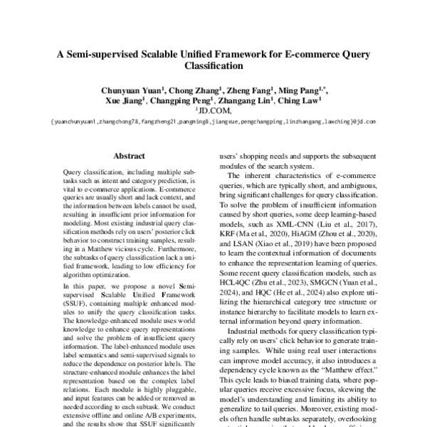 A Semi Supervised Scalable Unified Framework For E Commerce Query Classification Acl Anthology