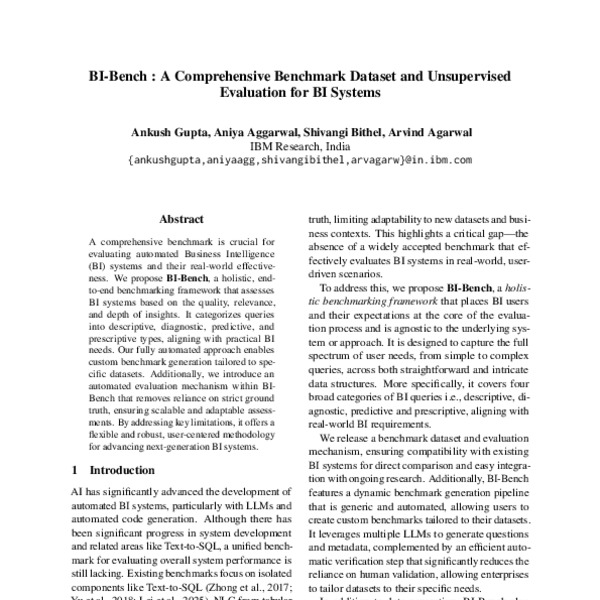 BI-Bench : A Comprehensive Benchmark Dataset and Unsupervised Evaluation for BI Systems - ACL ...