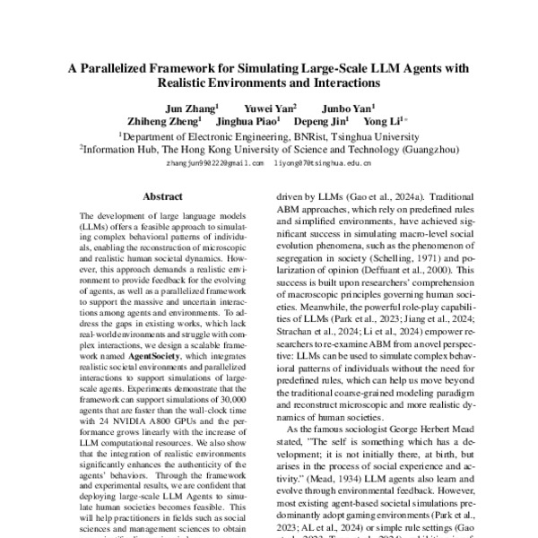 A Parallelized Framework for Simulating Large-Scale LLM Agents with Realistic Environments and ...