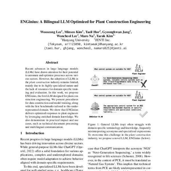 ENGinius: A Bilingual LLM Optimized for Plant Construction Engineering ...
