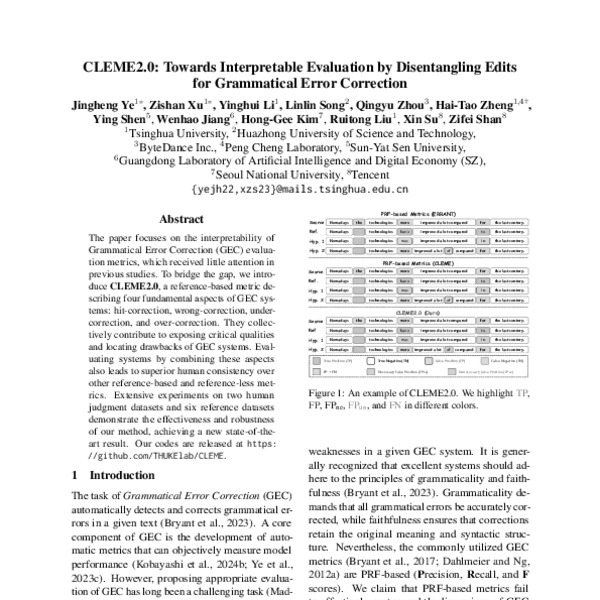 CLEME2.0: Towards Interpretable Evaluation by Disentangling Edits for Grammatical Error ...