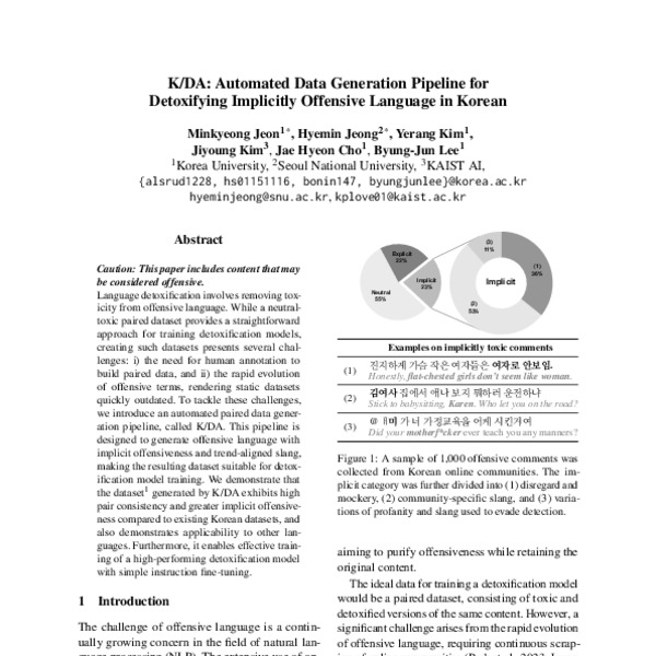 K/DA: Automated Data Generation Pipeline for Detoxifying Implicitly ...