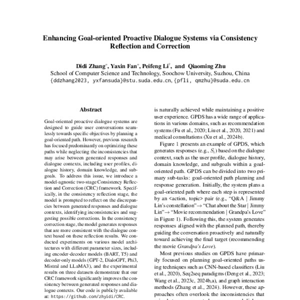 Enhancing Goal Oriented Proactive Dialogue Systems Via Consistency Reflection And Correction