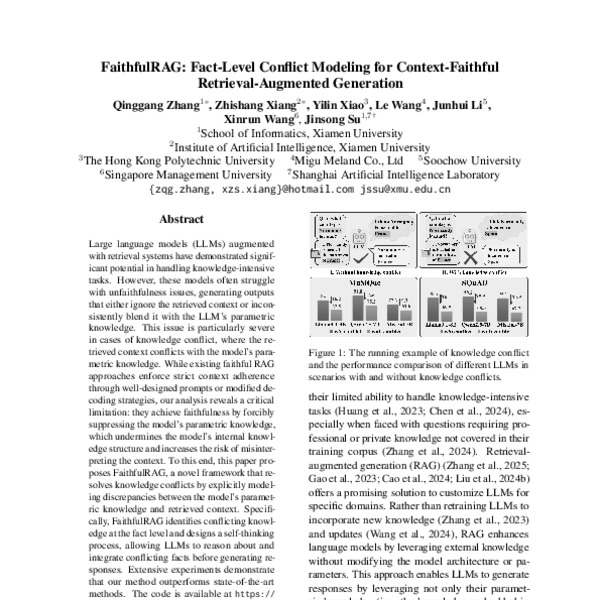 FaithfulRAG: Fact-Level Conflict Modeling for Context-Faithful Retrieval-Augmented Generation ...