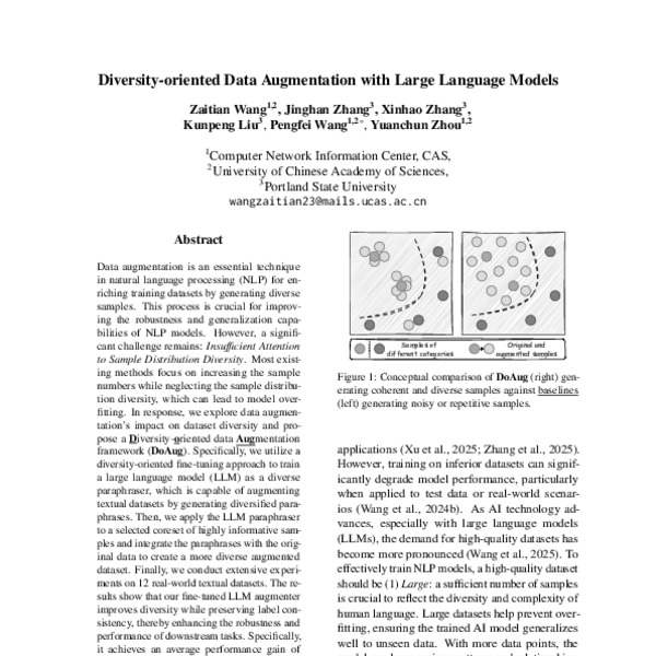 Diversity Oriented Data Augmentation With Large Language Models Acl Anthology