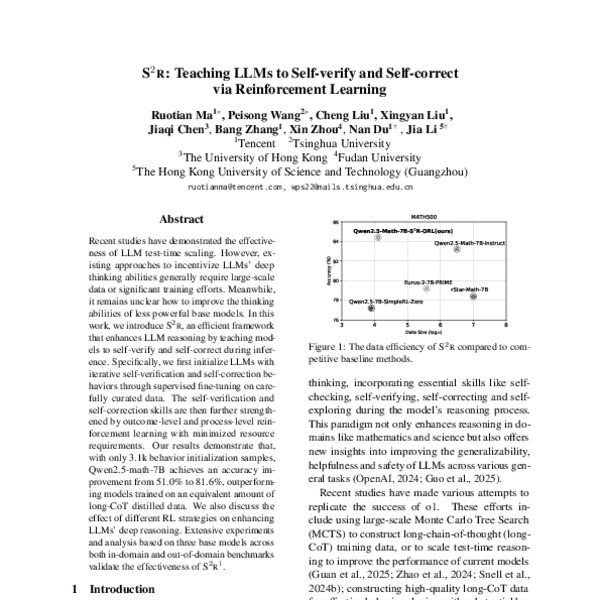S2R: Teaching LLMs to Self-verify and Self-correct via Reinforcement Learning - ACL Anthology