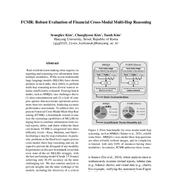 FCMR: Robust Evaluation of Financial Cross-Modal Multi-Hop Reasoning ...