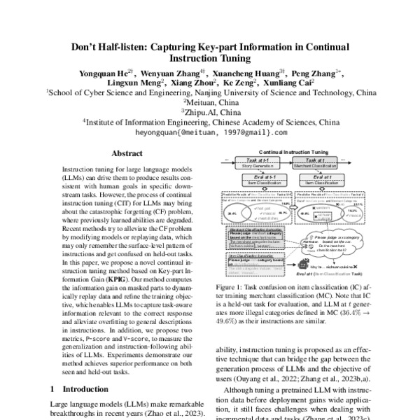 Don’t Half-listen: Capturing Key-part Information in Continual Instruction Tuning - ACL Anthology