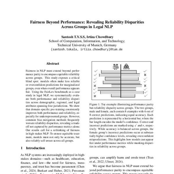 Fairness Beyond Performance: Revealing Reliability Disparities Across Groups in Legal NLP - ACL ...