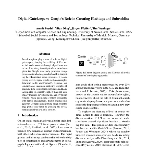 Digital Gatekeepers: Google’s Role in Curating Hashtags and Subreddits - ACL Anthology