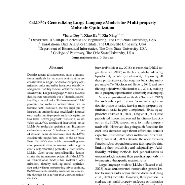 GeLLM³O: Generalizing Large Language Models for Multi-property Molecule Optimization - ACL Anthology