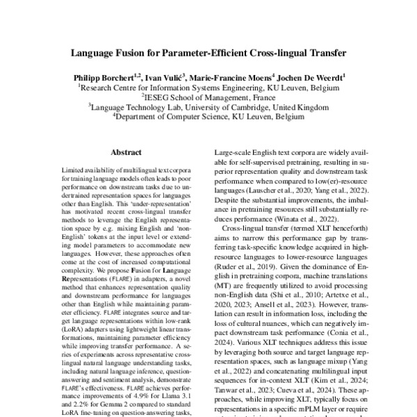 Language Fusion for Parameter-Efficient Cross-lingual Transfer - ACL Anthology