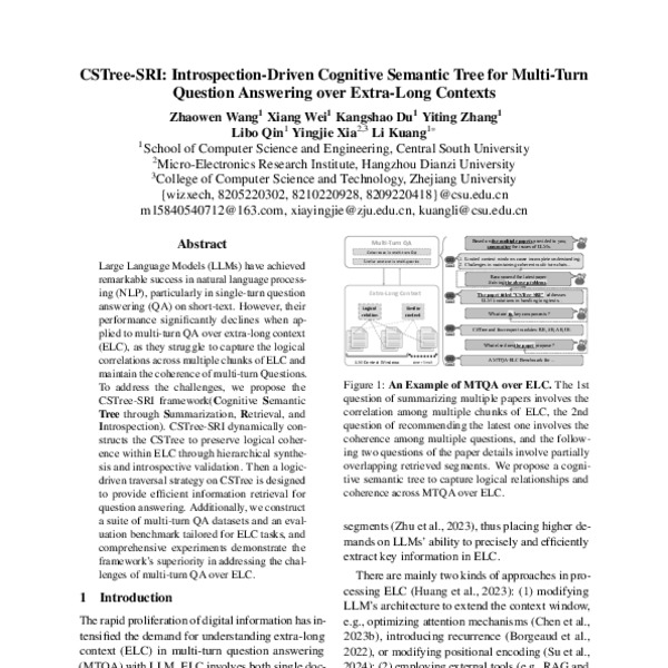 Cstree Sri Introspection Driven Cognitive Semantic Tree For Multi Turn Question Answering Over